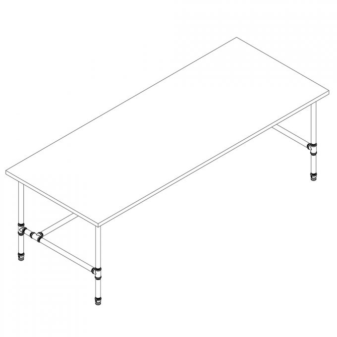 Long Threaded Plumbing Pipe Desk Base DIY Kit