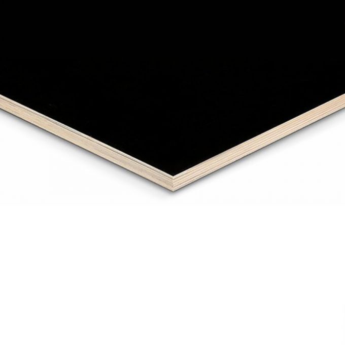 Black surface Formply shelf for floor mounted pipe shelf - Pipe Furniture