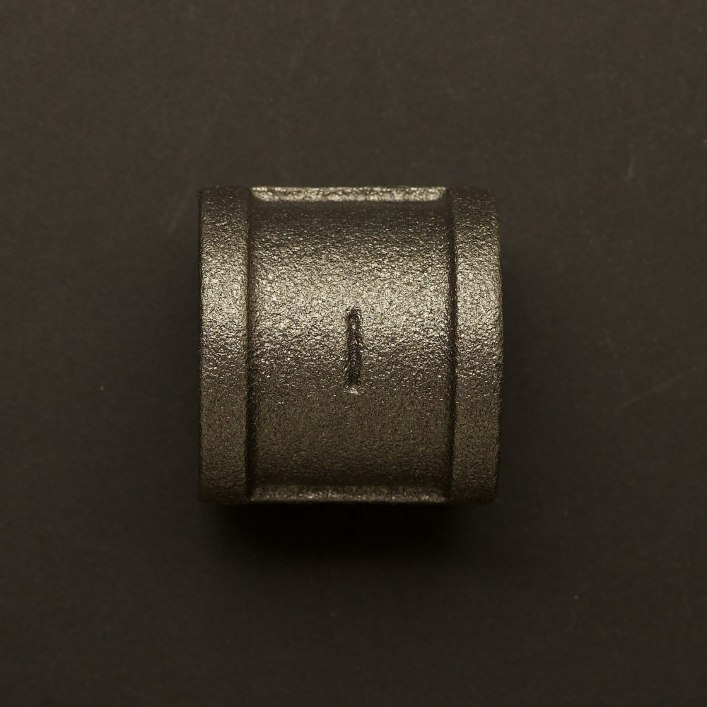 25mm (1 inch) Black steel socket coupler fitting F&F