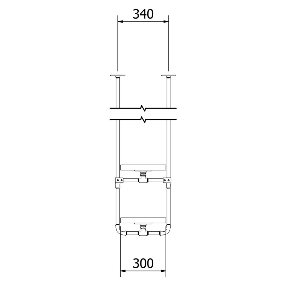 Industrial Plumbing Pipe Overhead Bar Shelf Brackets