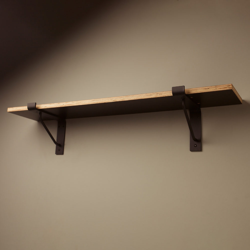 190mm deep steel shelf bracket - Pipe Furniture