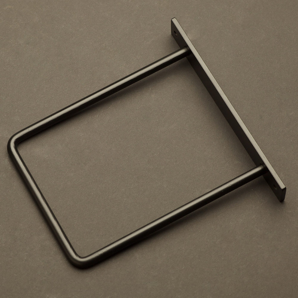 190mm deep plain steel D shelf bracket - Pipe Furniture